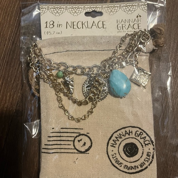 hannah grace | Jewelry | Hannah Grace Gold Necklace With Turquoise And ...